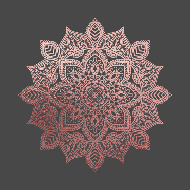 Rose Gold Mandala - Mandala - T-Shirt | TeePublic