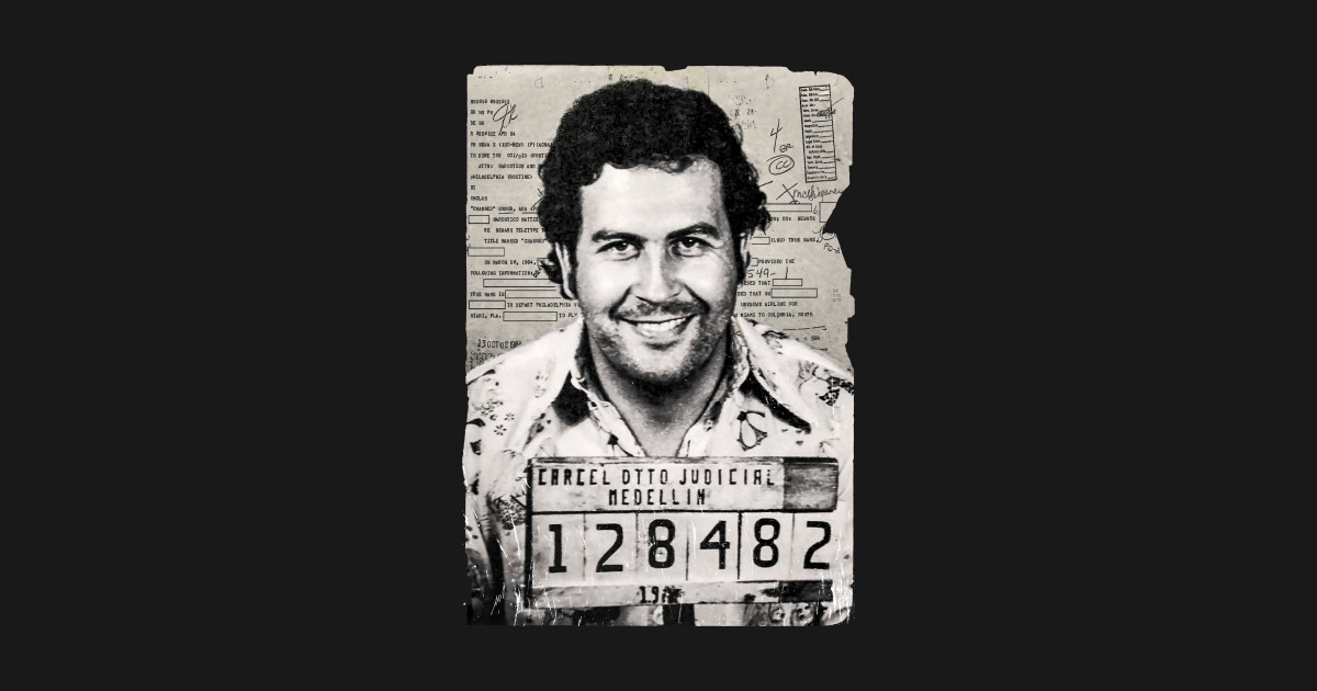 Pablo Escobar Arrest Record 1976 Mugshot - Pablo Escobar - T-Shirt ...