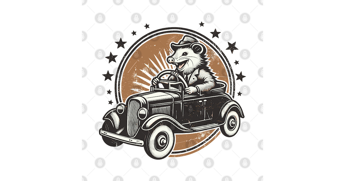 Possum Driving Car - Possum - T-Shirt | TeePublic
