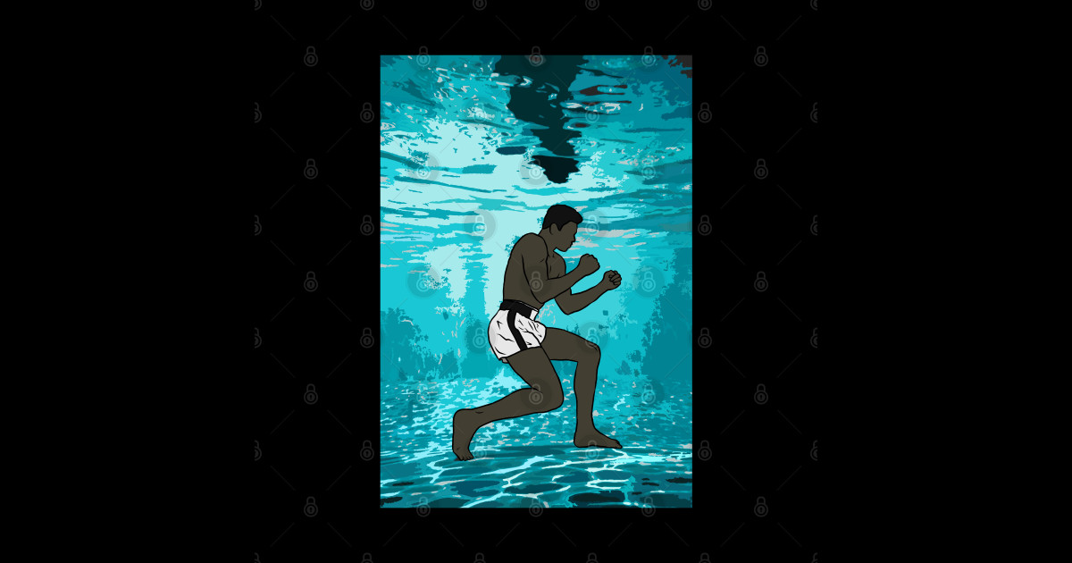 Muhammad Ali Underwater Training - Muhammad Ali - Sticker | TeePublic