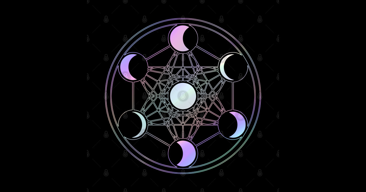 Sacred Geometry Spiritual Meditation Metatrone cube Moon Phases - Moon ...
