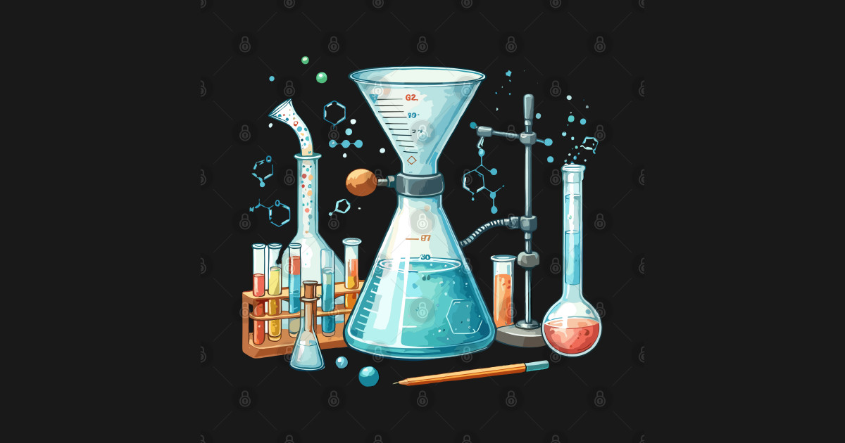 Chemistry Lab Funnel Beakers - Science - T-Shirt | TeePublic