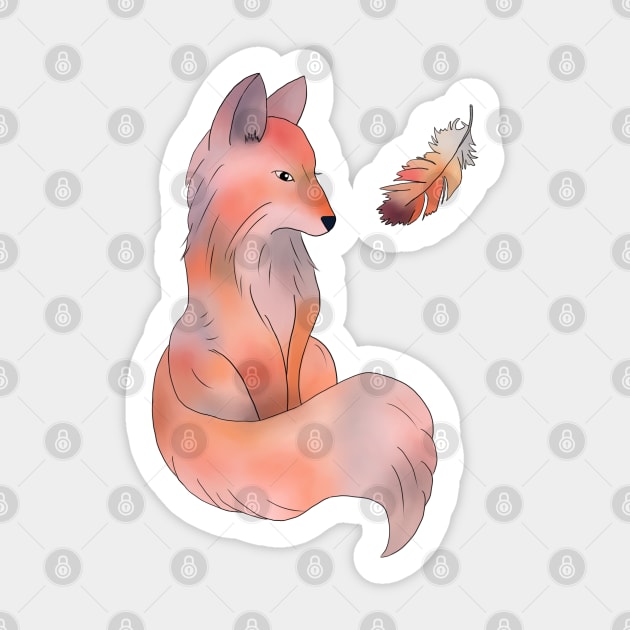Fuchs und Feder - Fuchs - Sticker | TeePublic