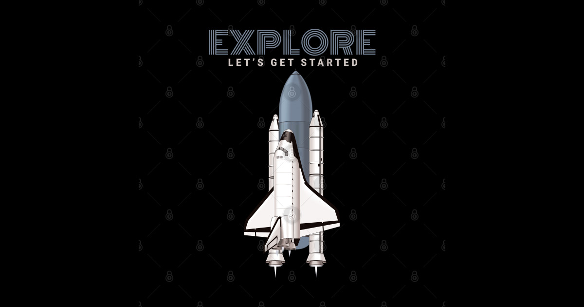 Vintage Space Shuttle - Explore Galaxy - Sticker | TeePublic