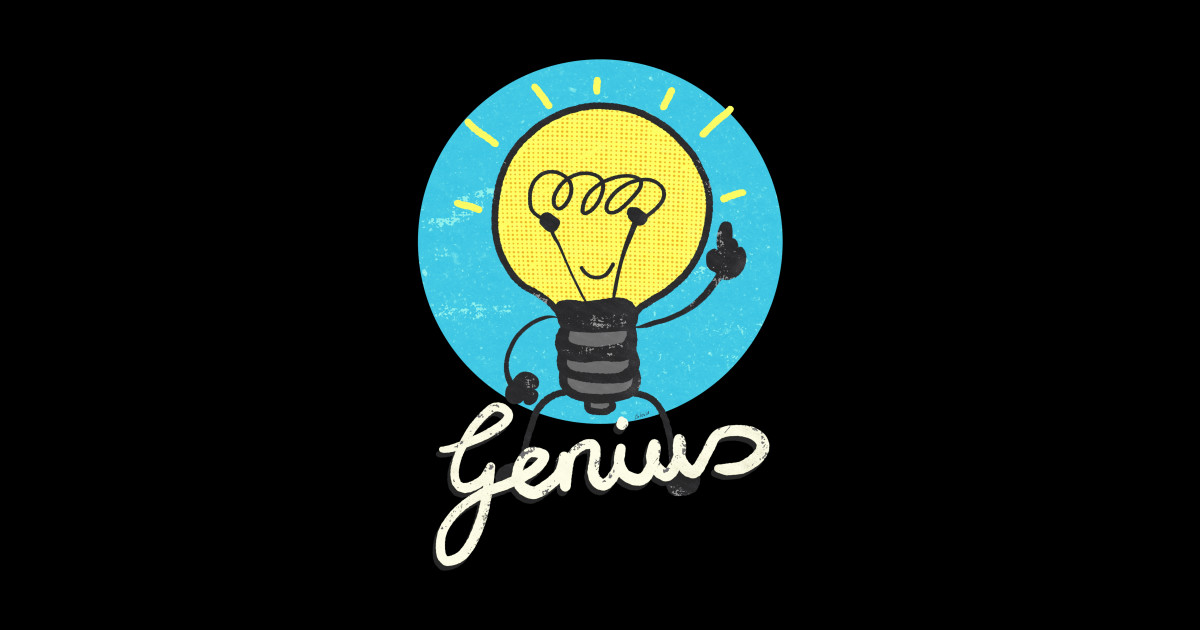 Vintage Light Bulb Genius Inventor Smart Science - Professor - Sticker ...