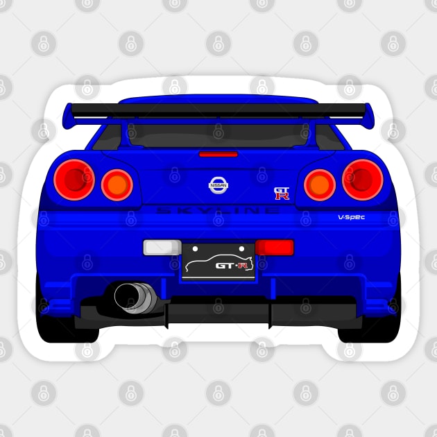 GTR R34 DARK-BLUE - Nissan Skyline Gtr R34 - Sticker | TeePublic