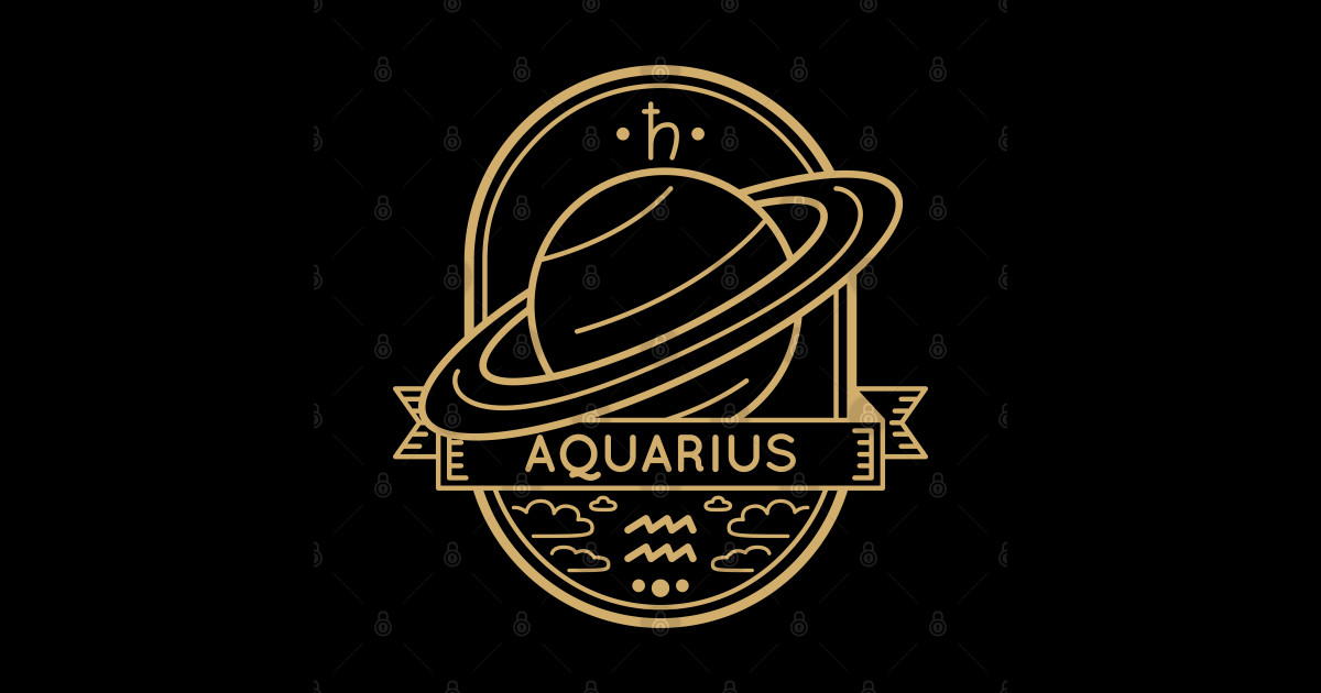Aquarius Gold Planet Sigil - Aquarius Zodiac Sign - Magnet | TeePublic