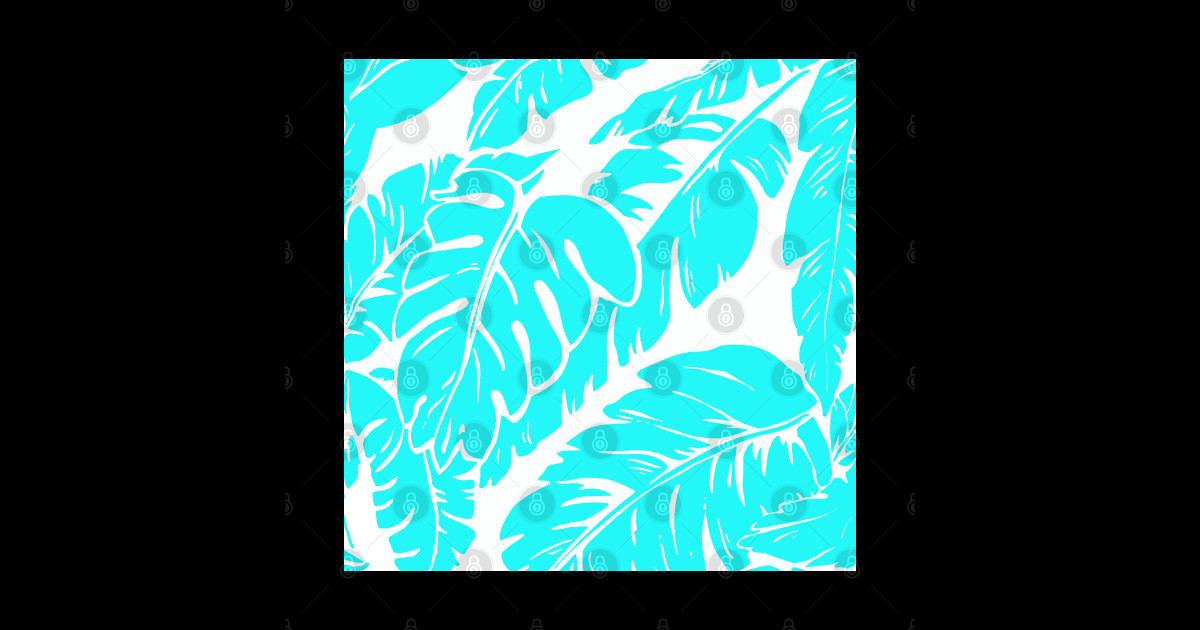 PALM LEAF AQUA BLUE - Palm - Sticker | TeePublic