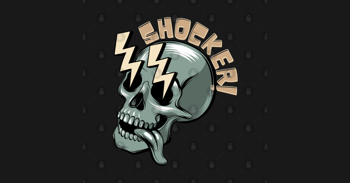 Shocker Skull! - Skull - T-Shirt | TeePublic