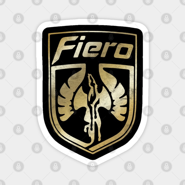 Gold Pontiac Fiero Logo - Fiero - Magnet | TeePublic