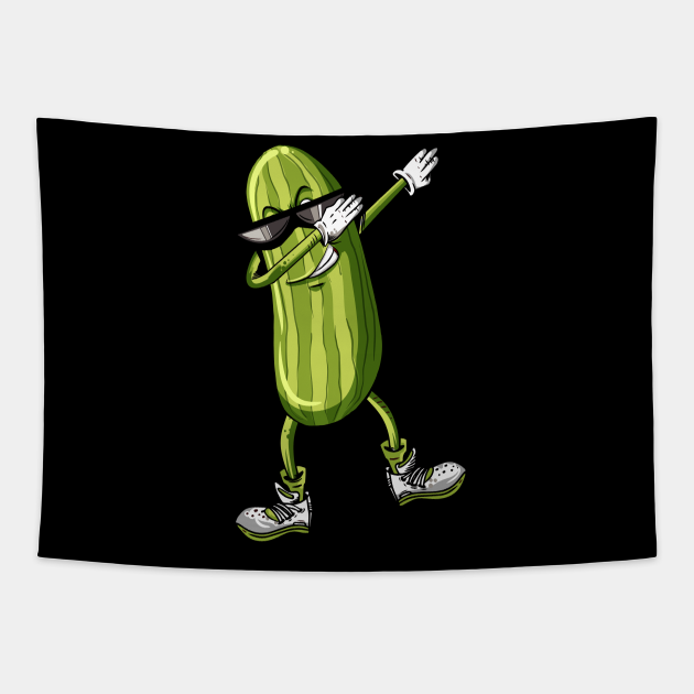 Dabbing Pickle Dancing Dab Dance Funny Pickle - Pickle - Tapestry ...
