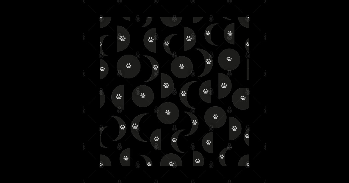 Moon phases with paw prints - Moon Phases With Paw Prints - Posters and ...
