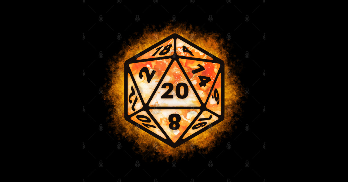 D20 - Fire Magic - D20 - Sticker | TeePublic