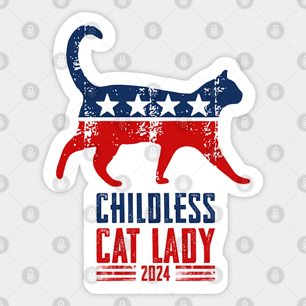 Childless Cat Lady 2024 Kamala Harris - Childless Cat Lady - Sticker ...