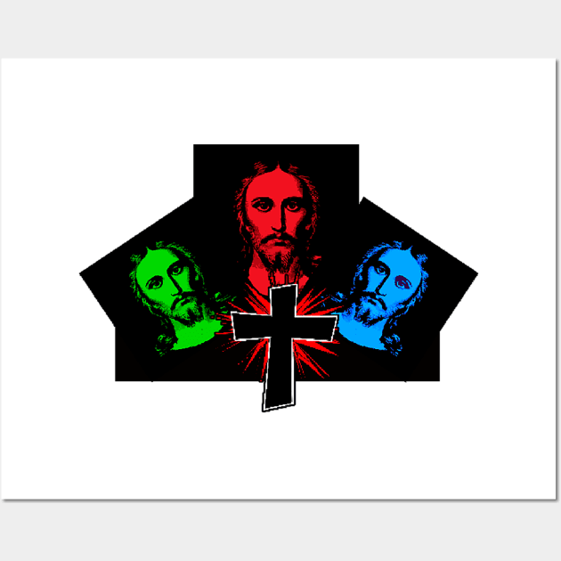 Three Faces of Jesus Christ - Cross Jesus - Posters and Art Prints ...