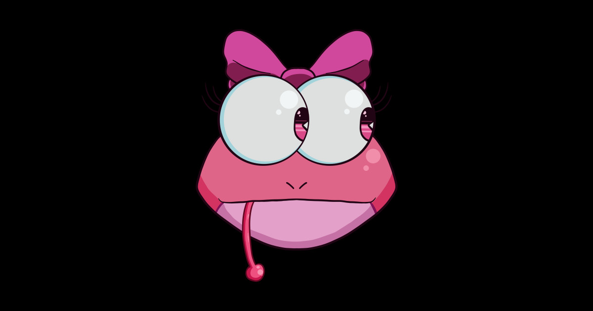 Ms. Pink Frog - Cartoon Frog - Sticker | TeePublic