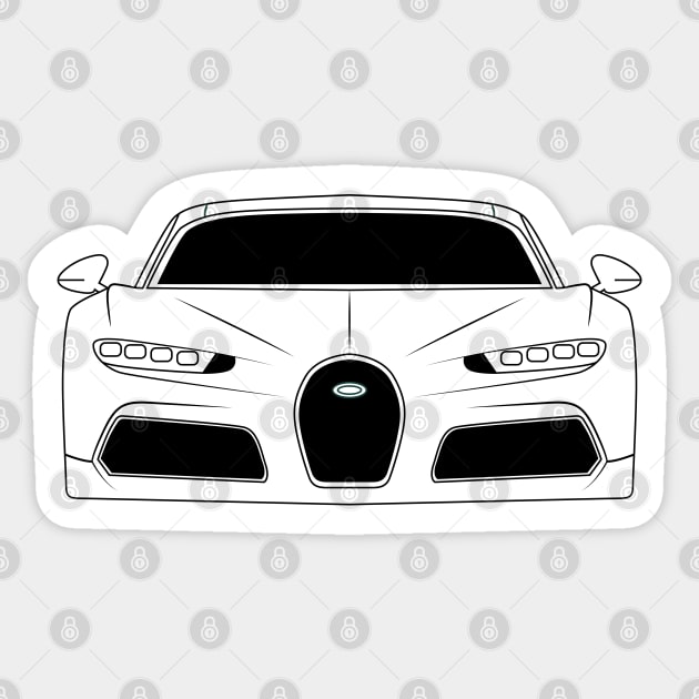 Bugatti Chiron Black Outline - Car - Sticker | TeePublic