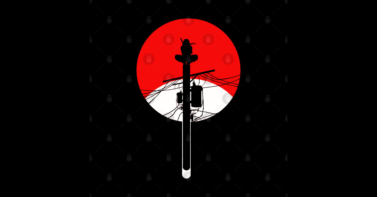 Itachi Logo Back - Uchiha - Sticker | TeePublic