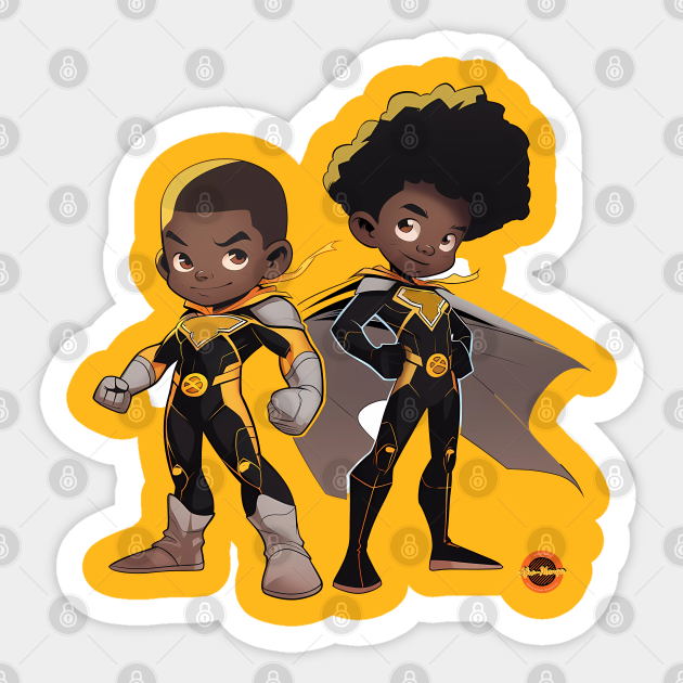 Biff and Kiff Superhero Kids - Manga And Anime - Sticker | TeePublic