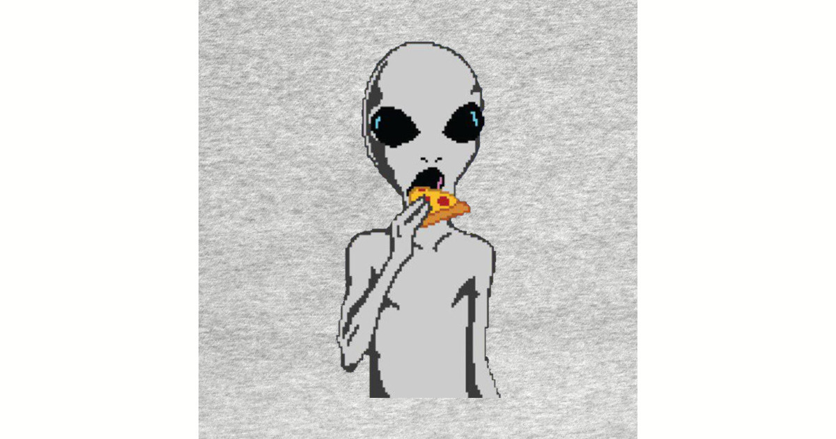Alien eat pizza - Meme - T-Shirt | TeePublic