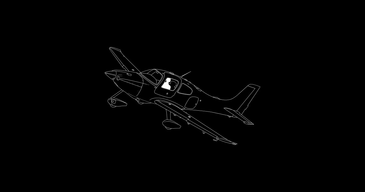 Cirrus SR22 Aircraft Illustration - Airplane - Sticker | TeePublic
