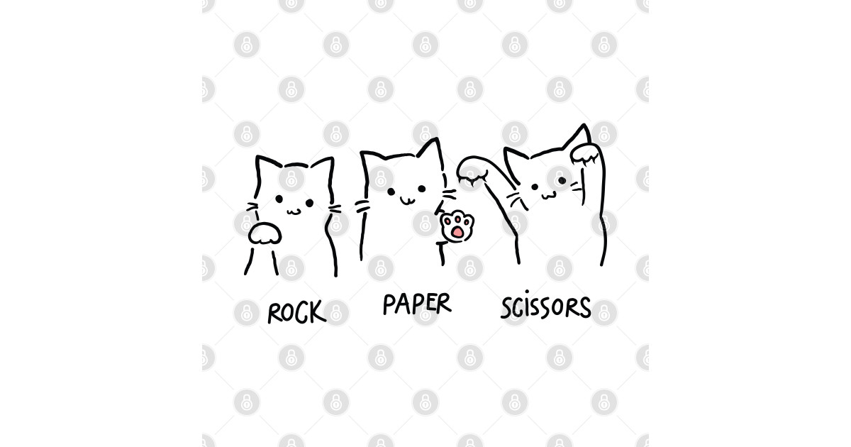 Rock Paper Scissors - Cat - T-Shirt | TeePublic
