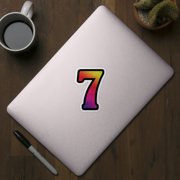 'Rainbow Lucky Number 7' Awesome Lucky Number Gift - Lucky Number ...