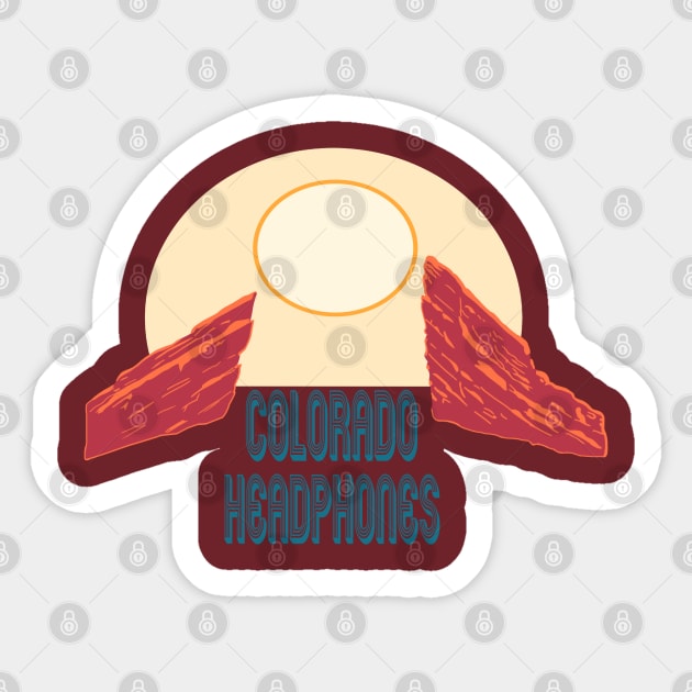 Red Rocks Colorado Headphones - Red Rocks - Sticker | TeePublic