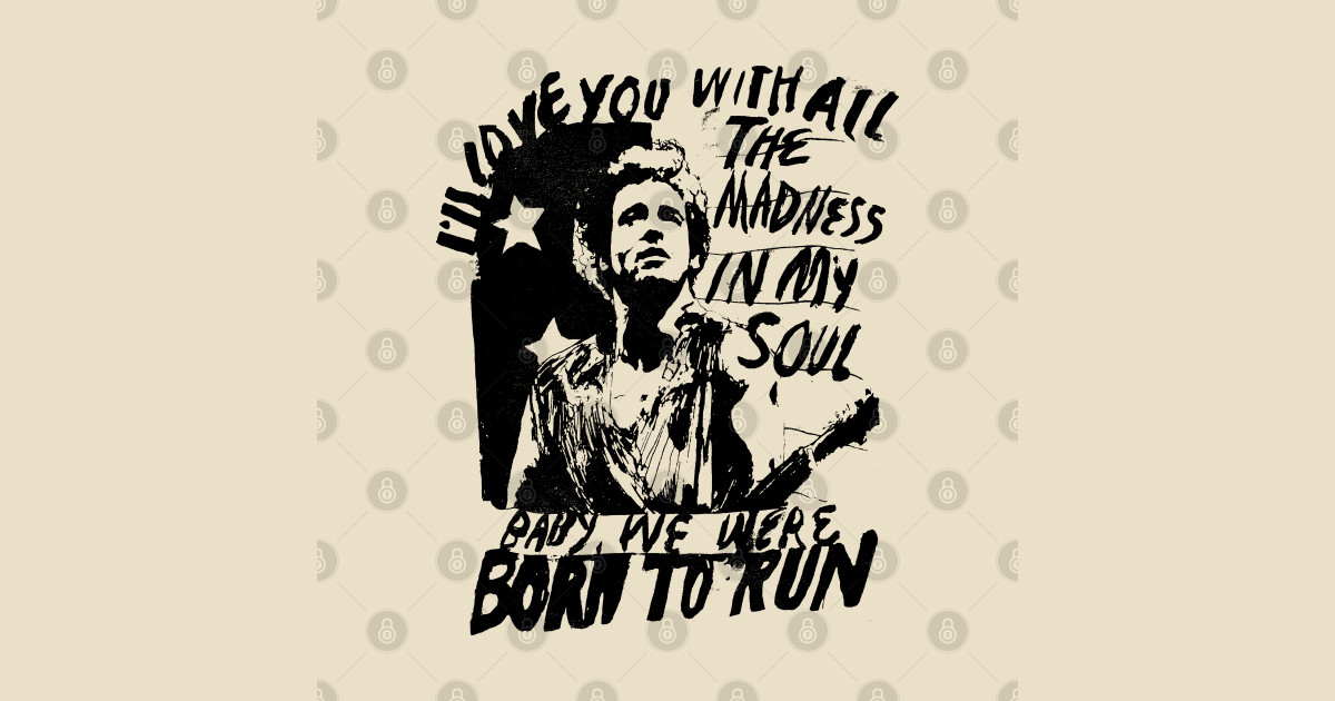 Bruce-Springsteen // Vintage Style 80s - Bruce Springsteen - T-Shirt ...