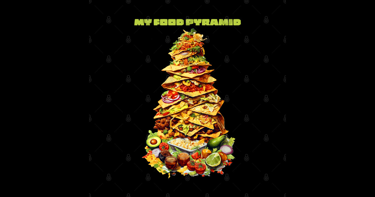 MY FOOD PYRAMID - TACOS - Taco - Sticker | TeePublic