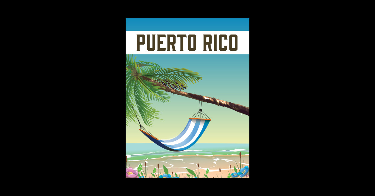 Puerto Rico Beach travel poster - Puerto Rico Beach Trav - Sticker ...