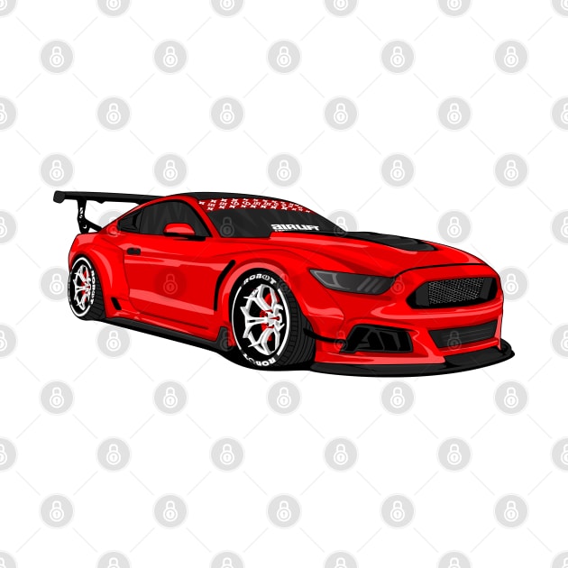 MUSTANG WIDEBODY RED - Ford Mustang Gt - T-Shirt | TeePublic