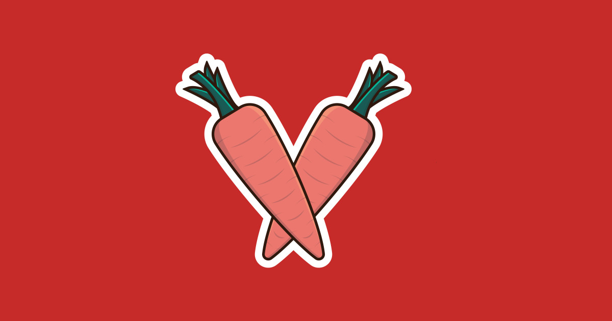 Standing Two Carrots Vegetable Sticker vector illustration. Food nature ...