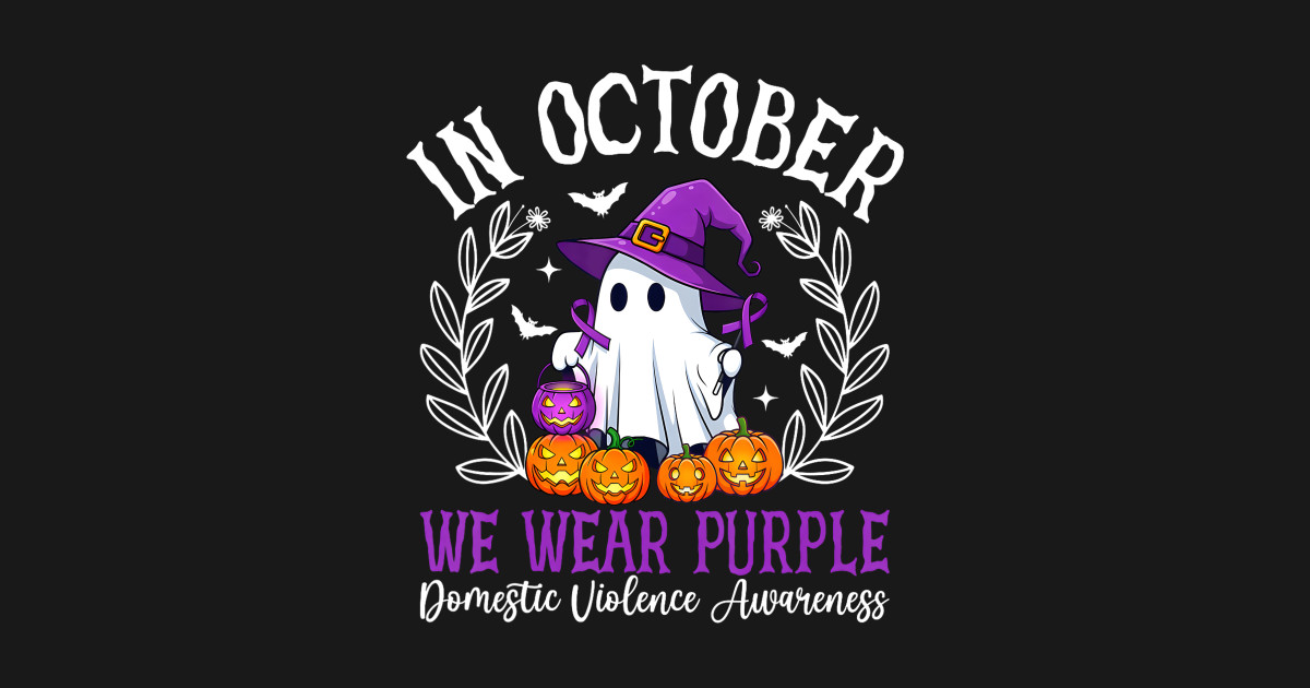 In October Purple Domestic Violence Halloween - October Purple Ribbon ...