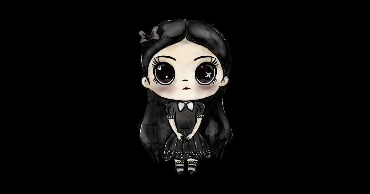 Chibi Wednesday Addams - Wednesday Addams - Sticker | TeePublic