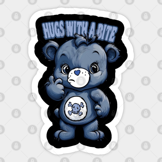 Grumpy Bear Bites Back - Grumpy Bear - Sticker | TeePublic