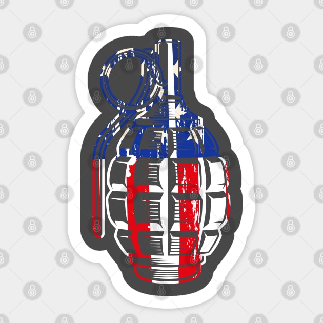 Handgranade with USA Flag - Hand Grenade - Sticker | TeePublic
