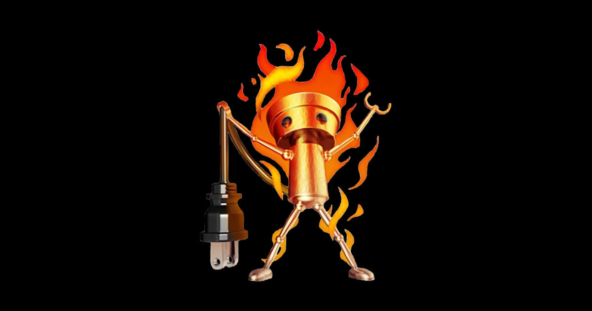 Chibi-Robo on Fire - Nintendo - Sticker | TeePublic