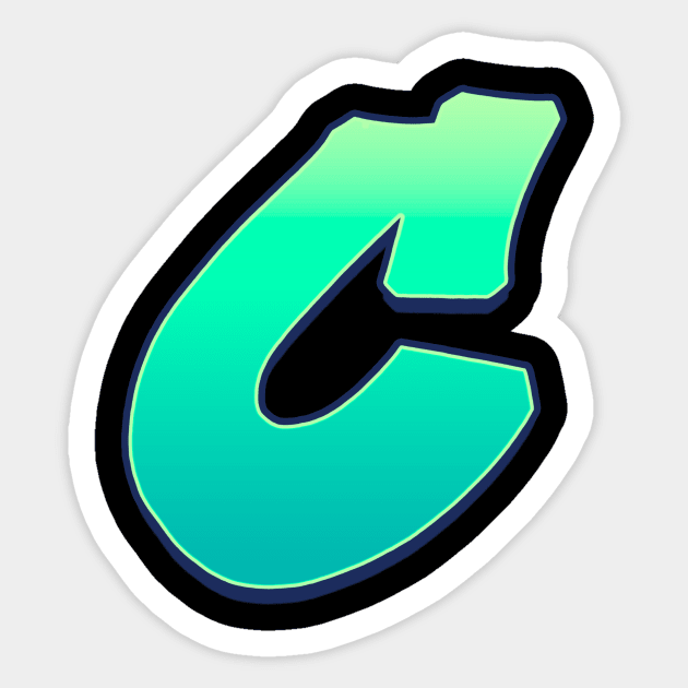 Letter C - Green fade - Letter - Sticker | TeePublic