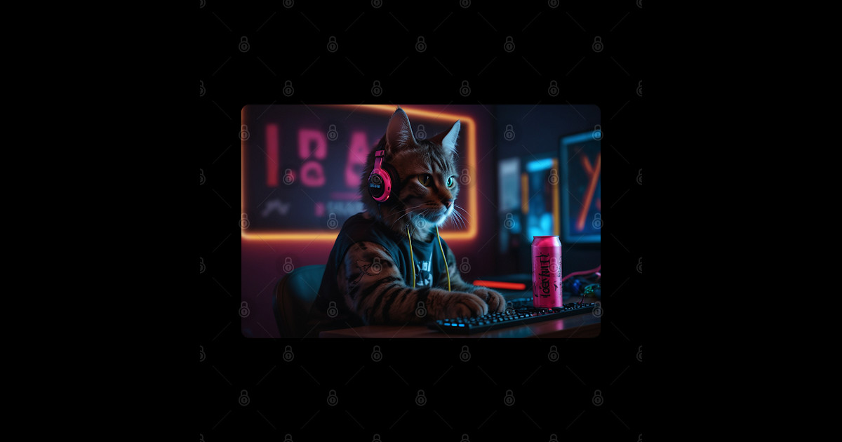 Gamer Cat Streamer – Funny Esports Cat with Headset - Gamer Cat ...