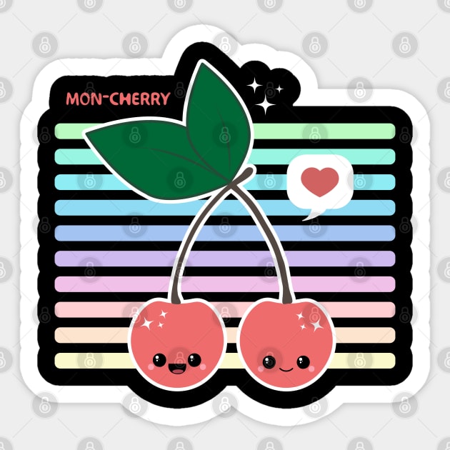 Kawaii Cherries - Kawaii Cherries - Sticker | TeePublic