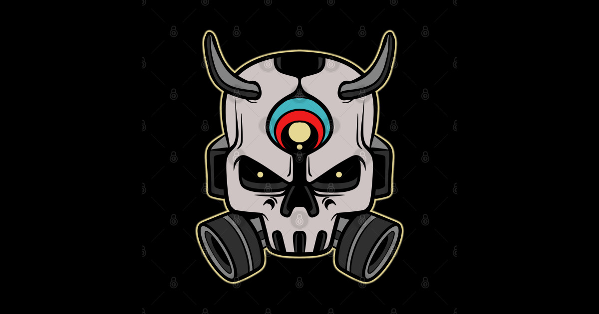 skull mask cartoon - Urban Clothing - Sticker | TeePublic