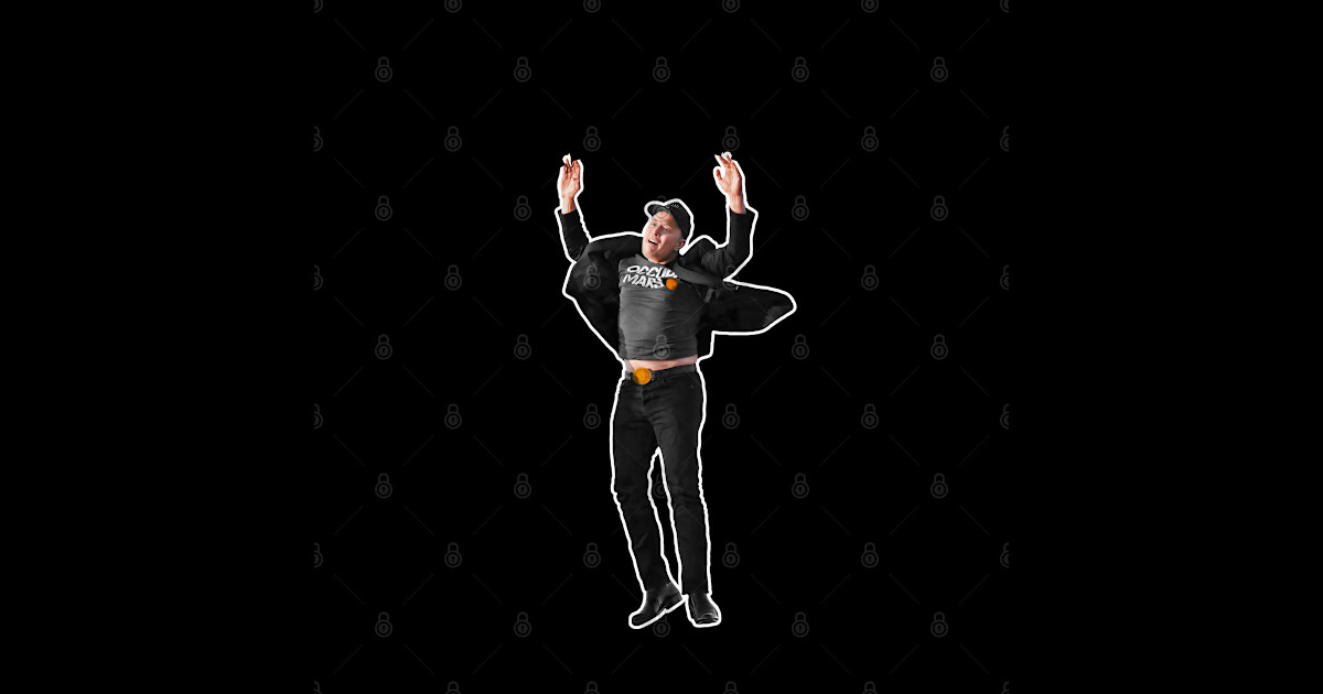 Skipping Dipshit Elon - Elon Jump - Sticker | TeePublic