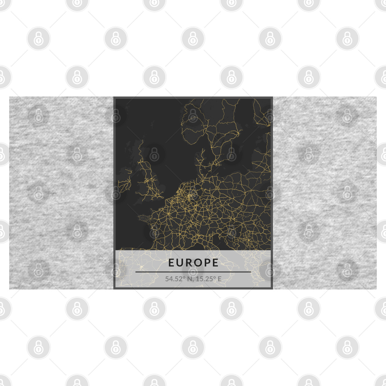 Europe Minimalist Map Art (black and gold) - Europe Map - T-Shirt ...