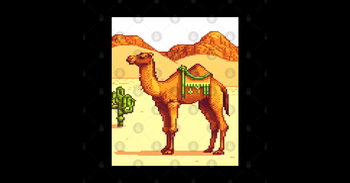 Camel, Pixel Art - Camel Pixel Art Lover - Sticker | TeePublic