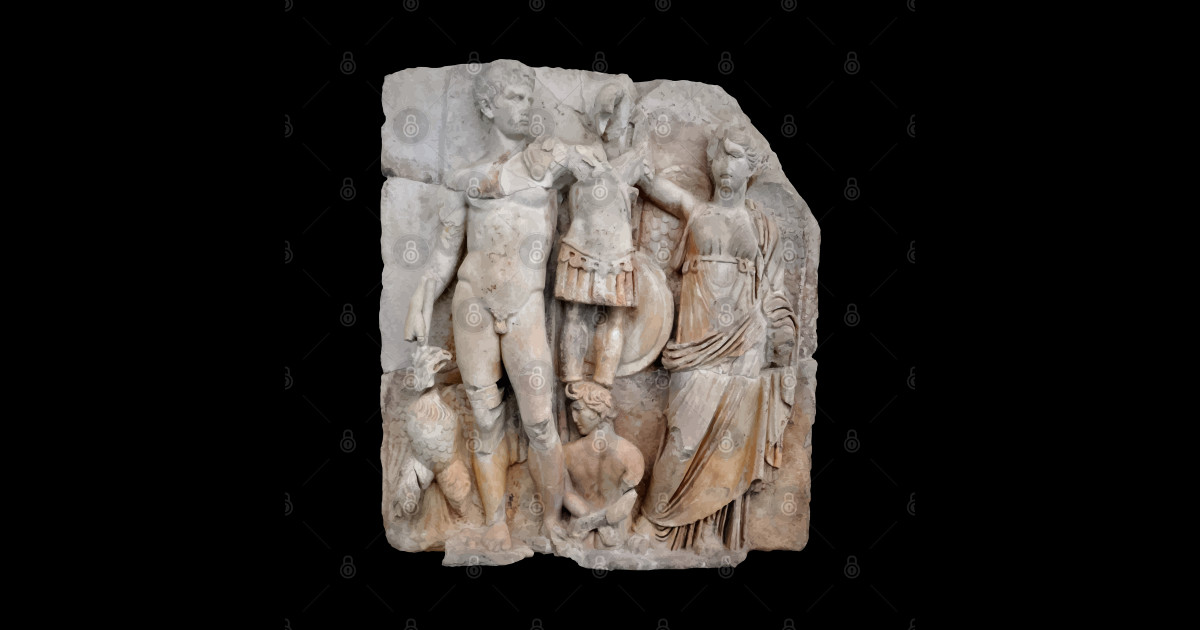 Augustus and Victory Sebastion Relief Classical Art Cut Out - Ancient ...