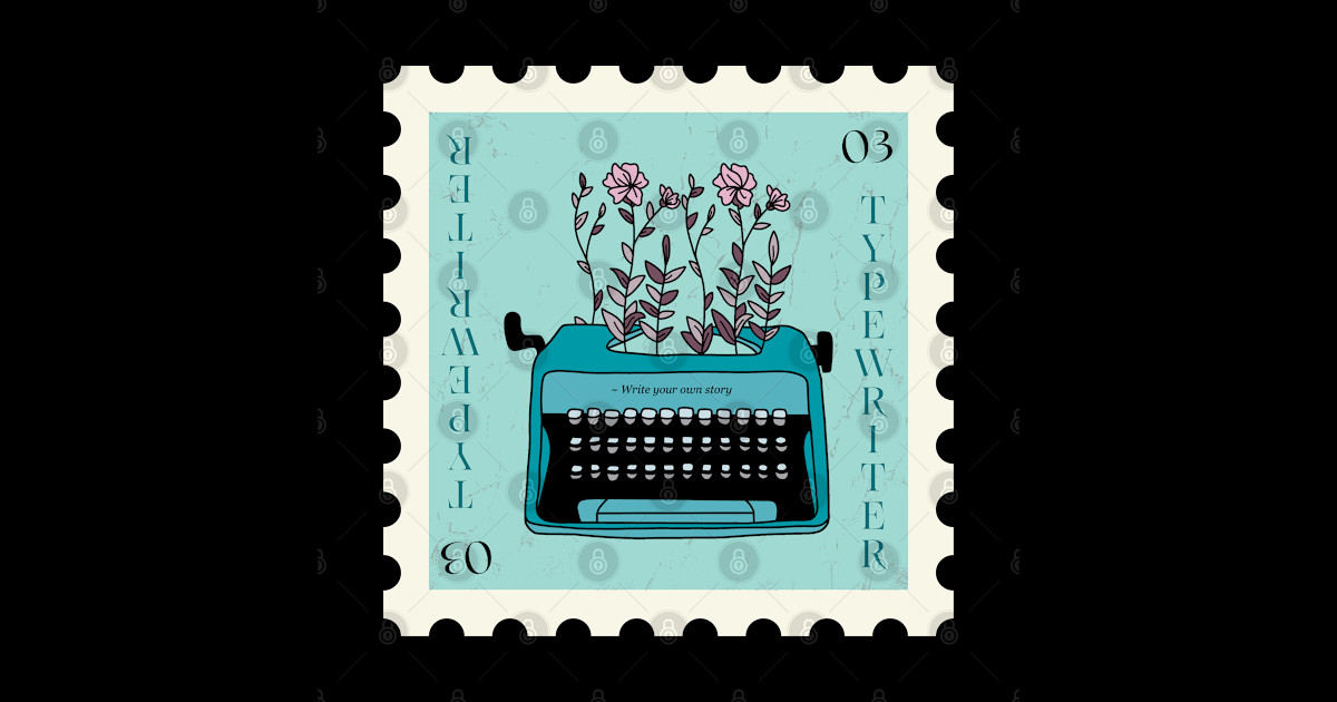 Typewriter Stamp - Stamp Art - Sticker | TeePublic