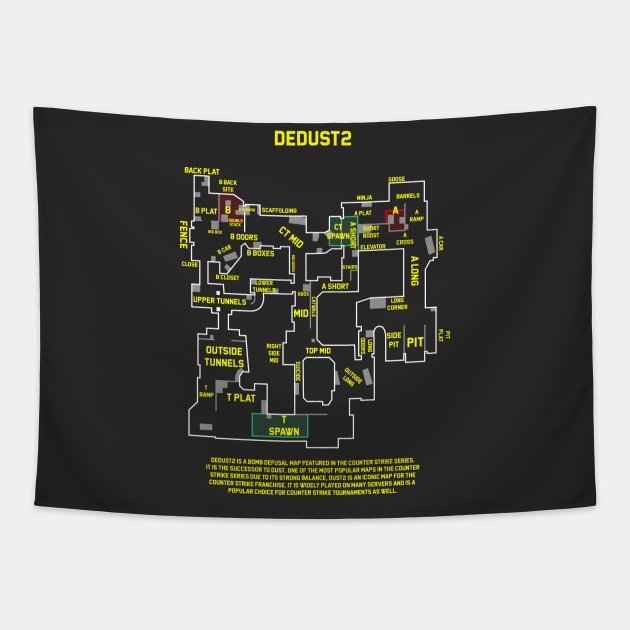 T-Shirt Csgo dedust 2 map - Csgo - Tapestry | TeePublic