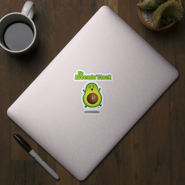It's Avocado'Clock - Avocado - Sticker | TeePublic