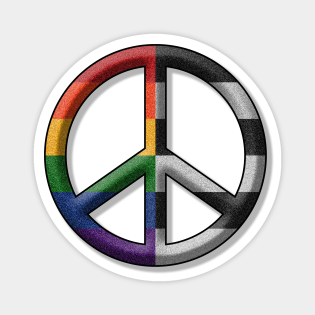 Peace Pride design in LGBT Ally pride flag colors - Peace Sign - Magnet ...